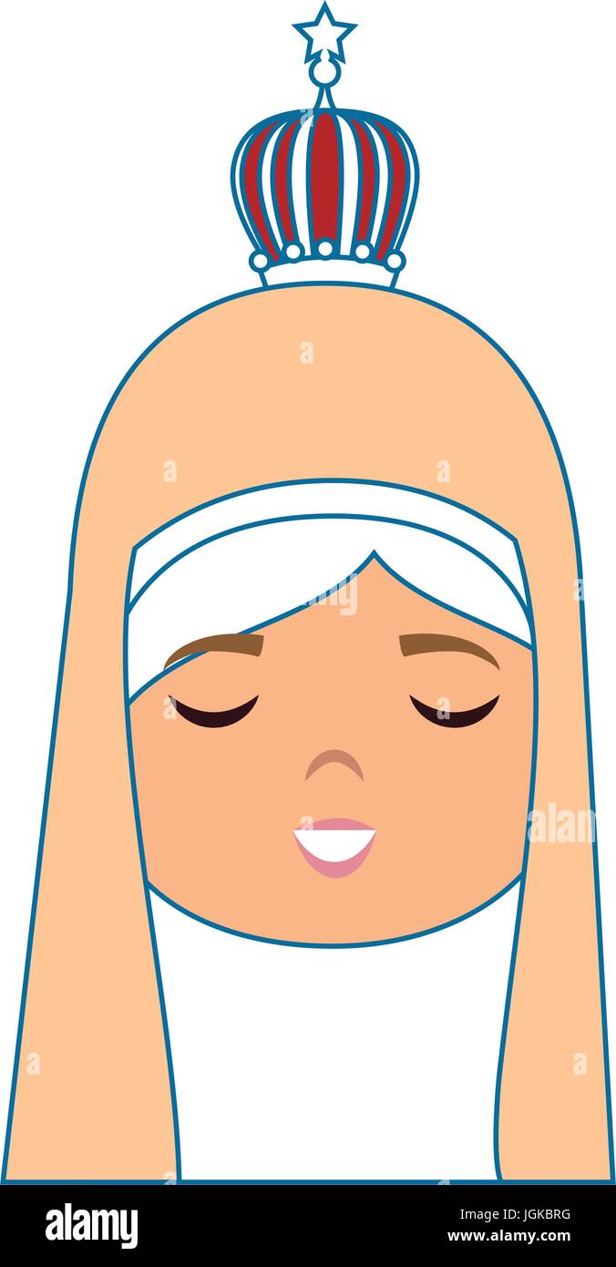 Virgen María Cartoon Icono Ilustración Vectorial Diseño Gráfico Imagen
