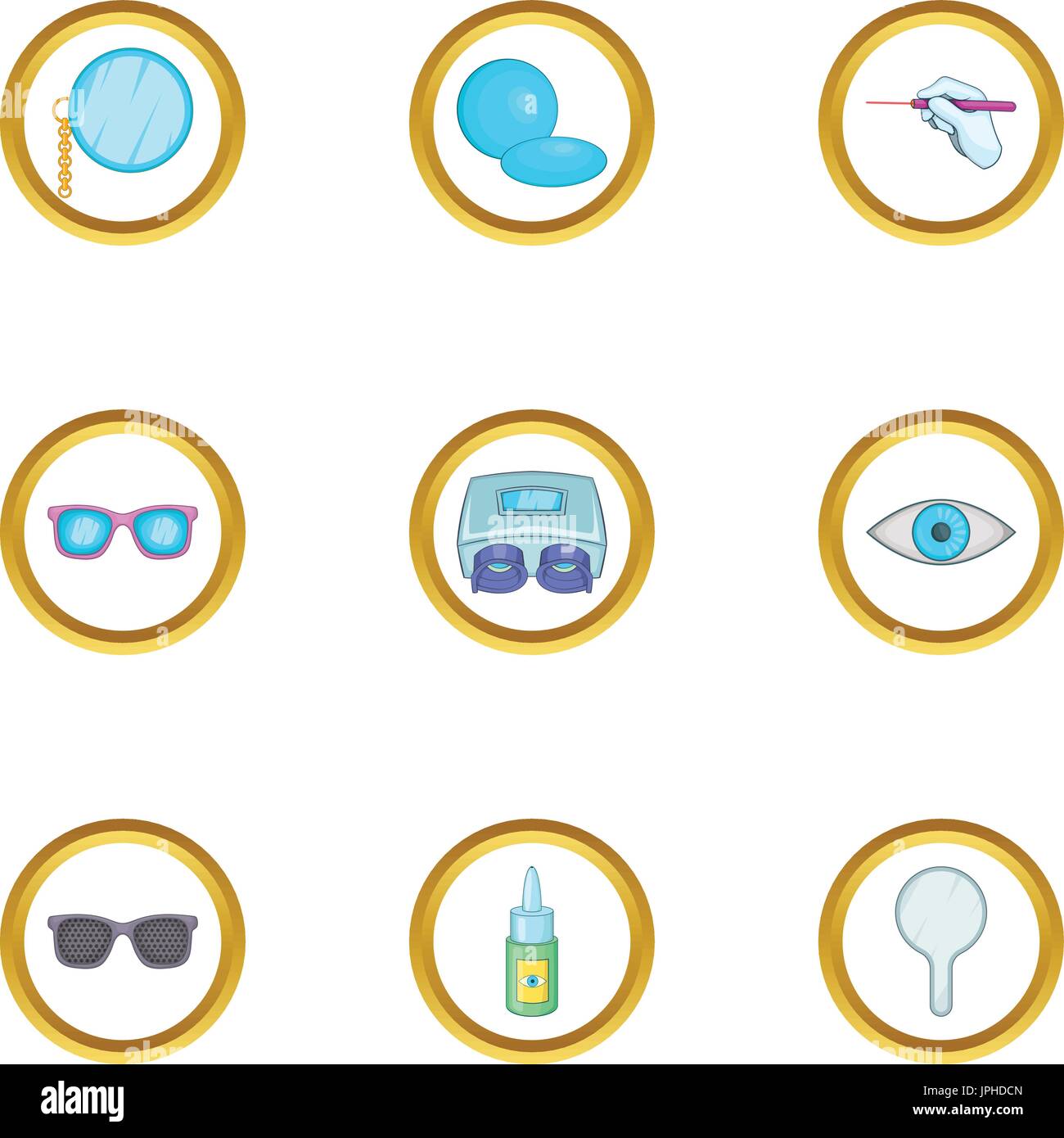 Cuidado De Los Ojos Oftalmología Conjunto De Iconos De Estilo De