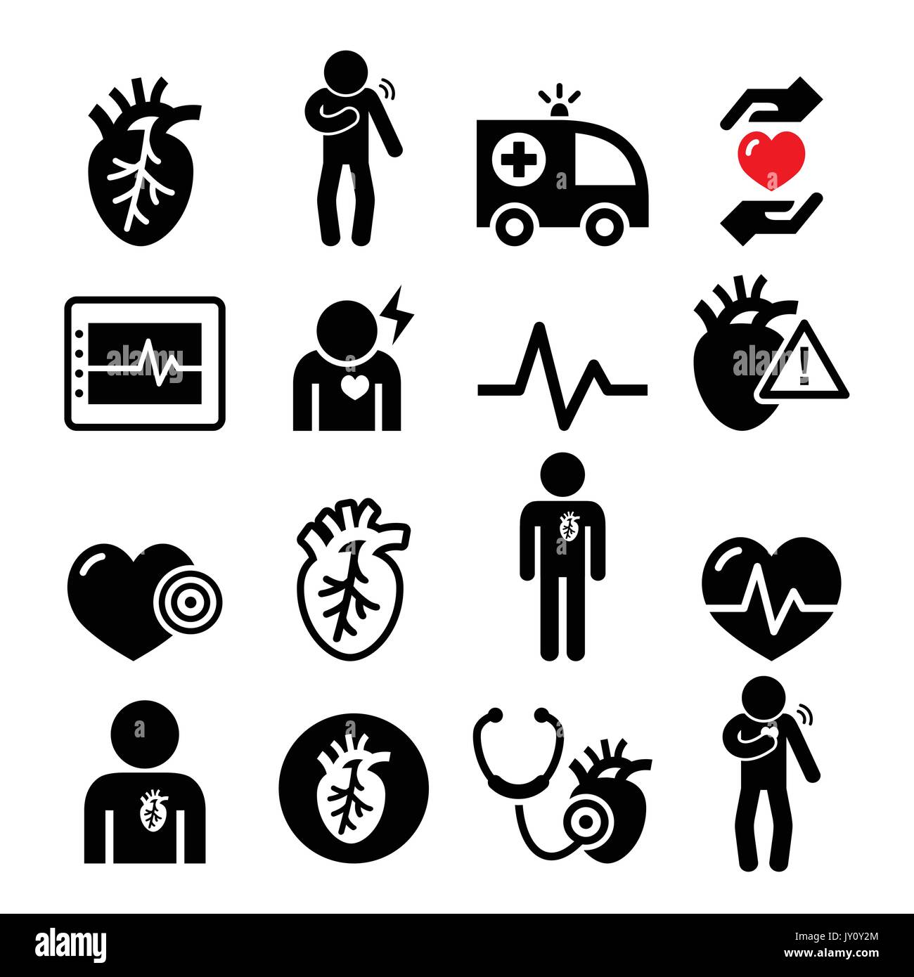 Enfermedades Del Corazón Ataque Al Corazón Iconos De Enfermedad