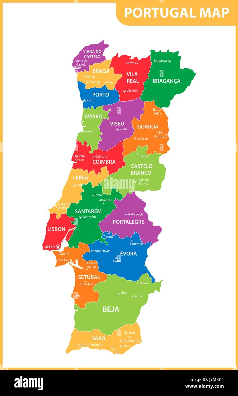 Mapa De Portugal Con Ciudades Y Poblacion