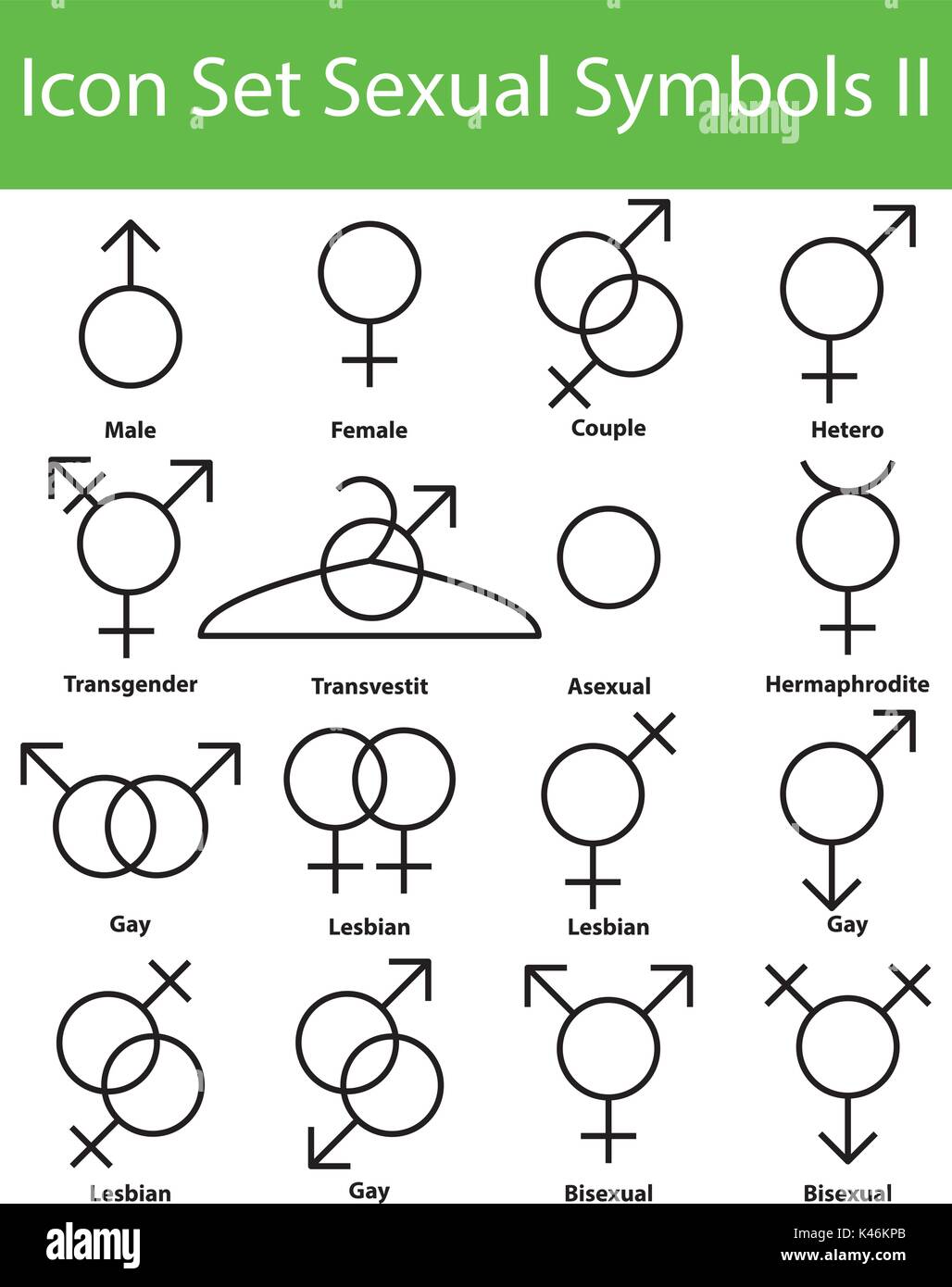 Conjunto De Iconos Símbolos Sexuales Ii Con 16 Iconos Para El Uso Creativo De Diseño Gráfico