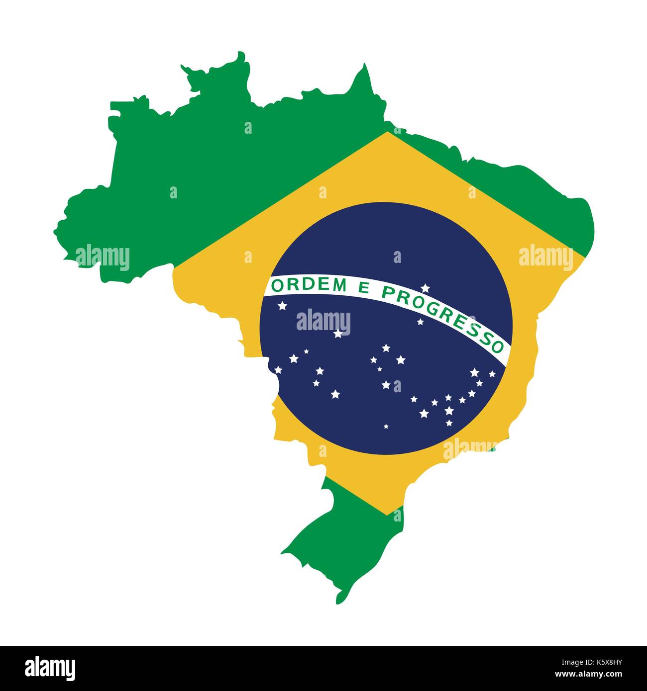 Mapa De Brasil En Brasil Vector Bandera Imagen Vector De Stock Alamy