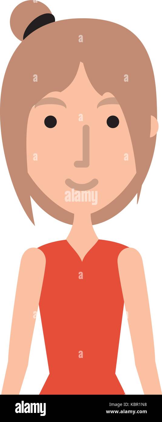 Icono De Mujer De Dibujos Animados Sobre Fondo Blanco Colorido Diseño