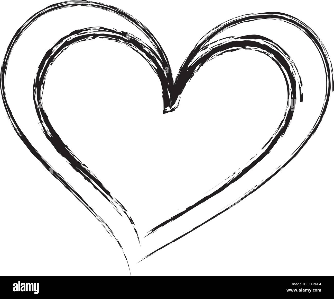 Dibujo De Pincel Corazón Amor Romance Pasión Imagen Vector De Stock Alamy