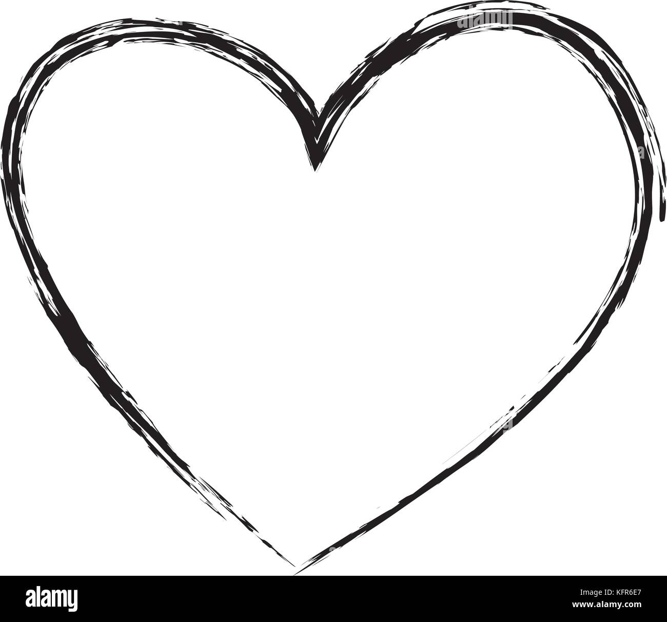 Dibujo De Pincel Corazón Amor Romance Pasión Imagen Vector De Stock Alamy