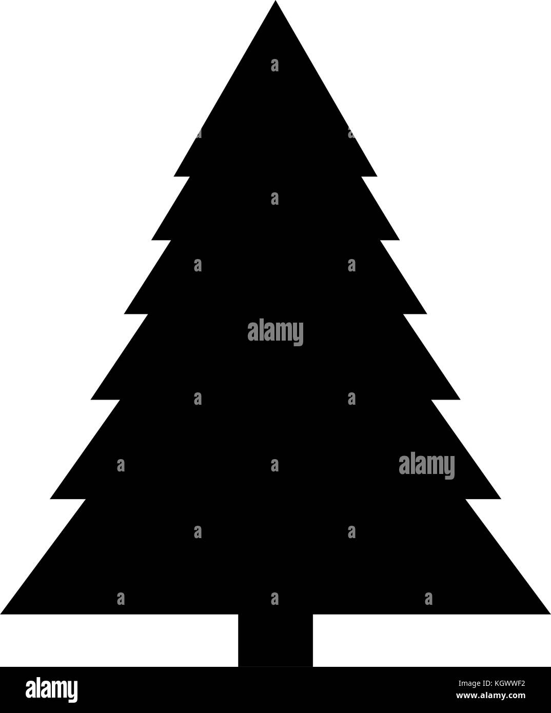Silueta De árbol De Navidad Aisladas Sobre Fondo Blanco Imagen Vector De Stock Alamy