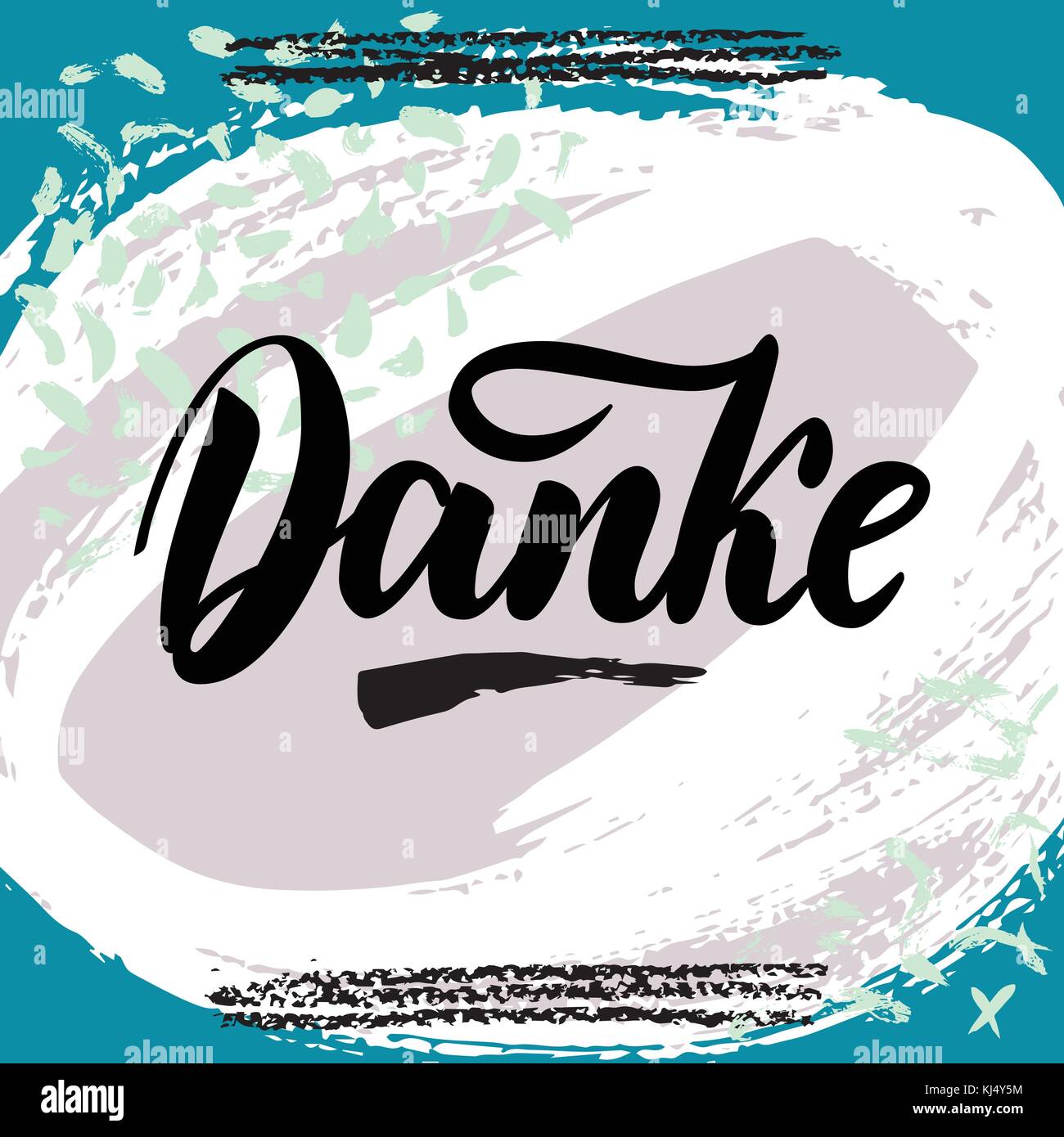 Gracias En Alemán Vector Caligrafía Danke Poster O Tarjeta Letras