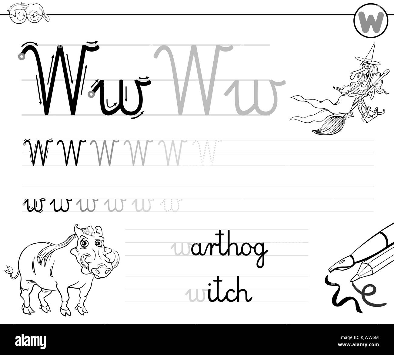 Hoja De Trabajo De La Letra W