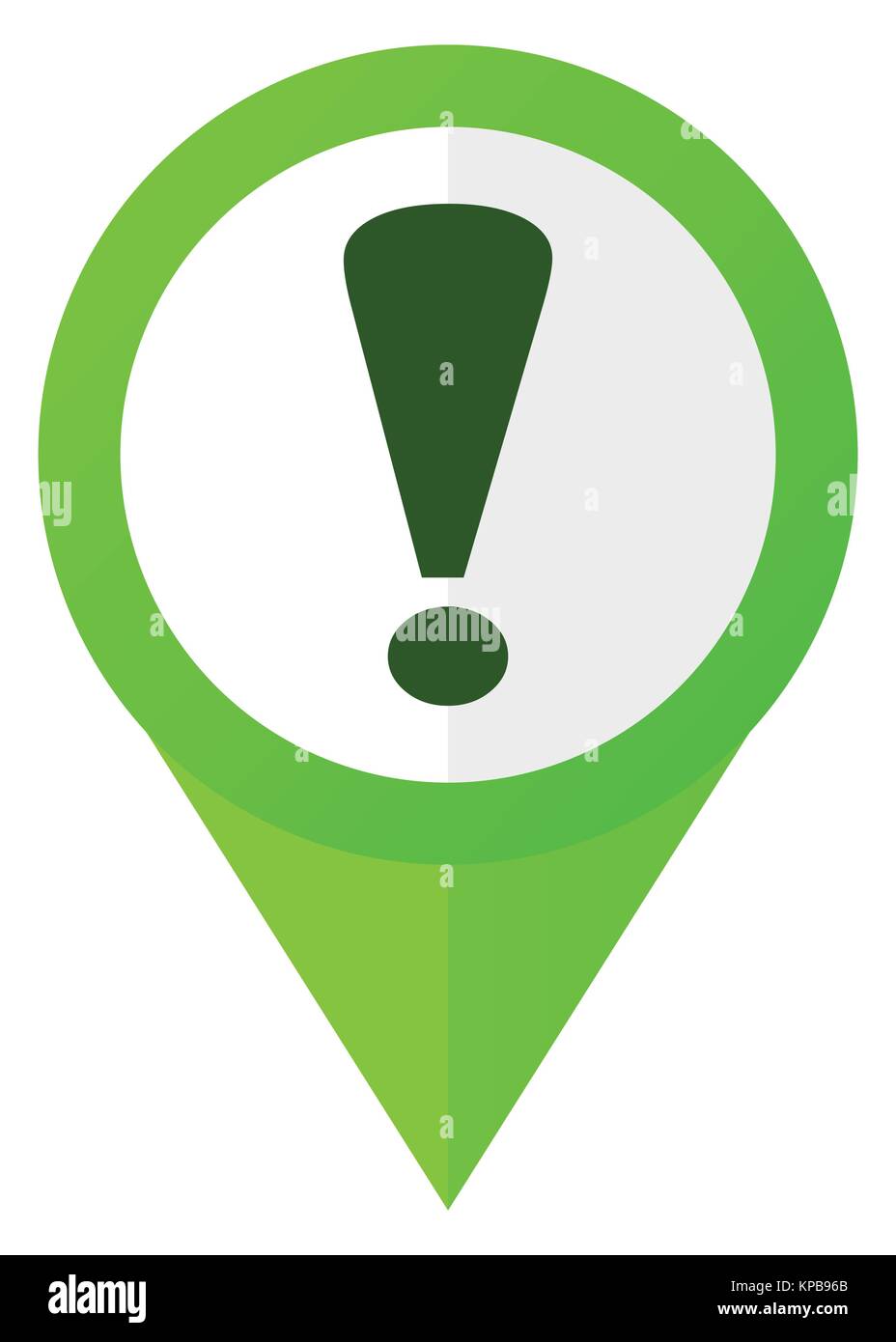 Signo De Exclamación Verde Diseño Plano Vector Icono Puntero Aislado