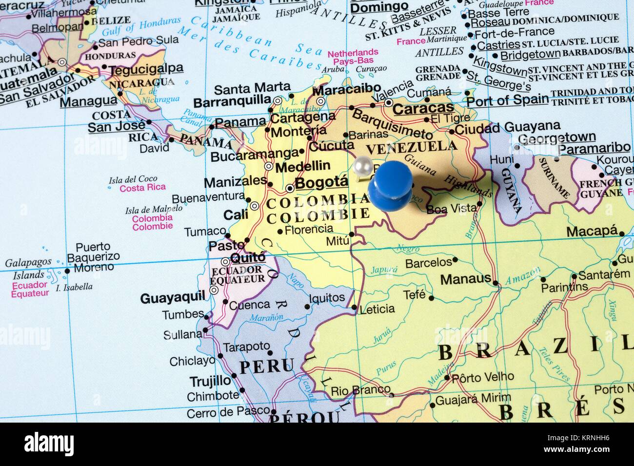 Mapa De Los Estados Unidos Con Chincheta