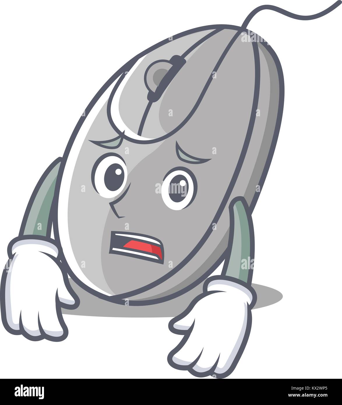 Miedo Ratón Mascota Estilo De Dibujos Animados Imagen Vector De Stock