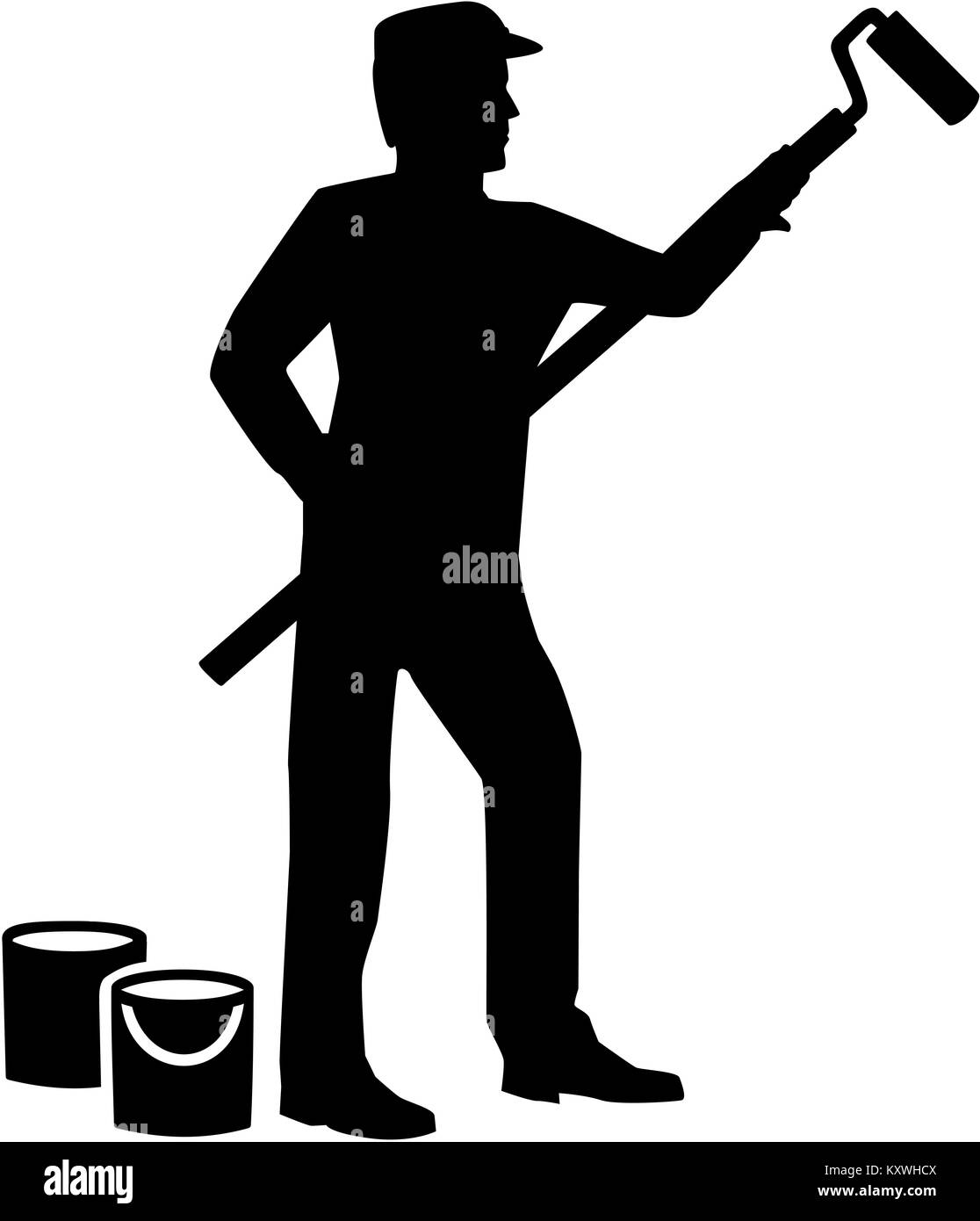 Silueta De Rodillo De Pintura