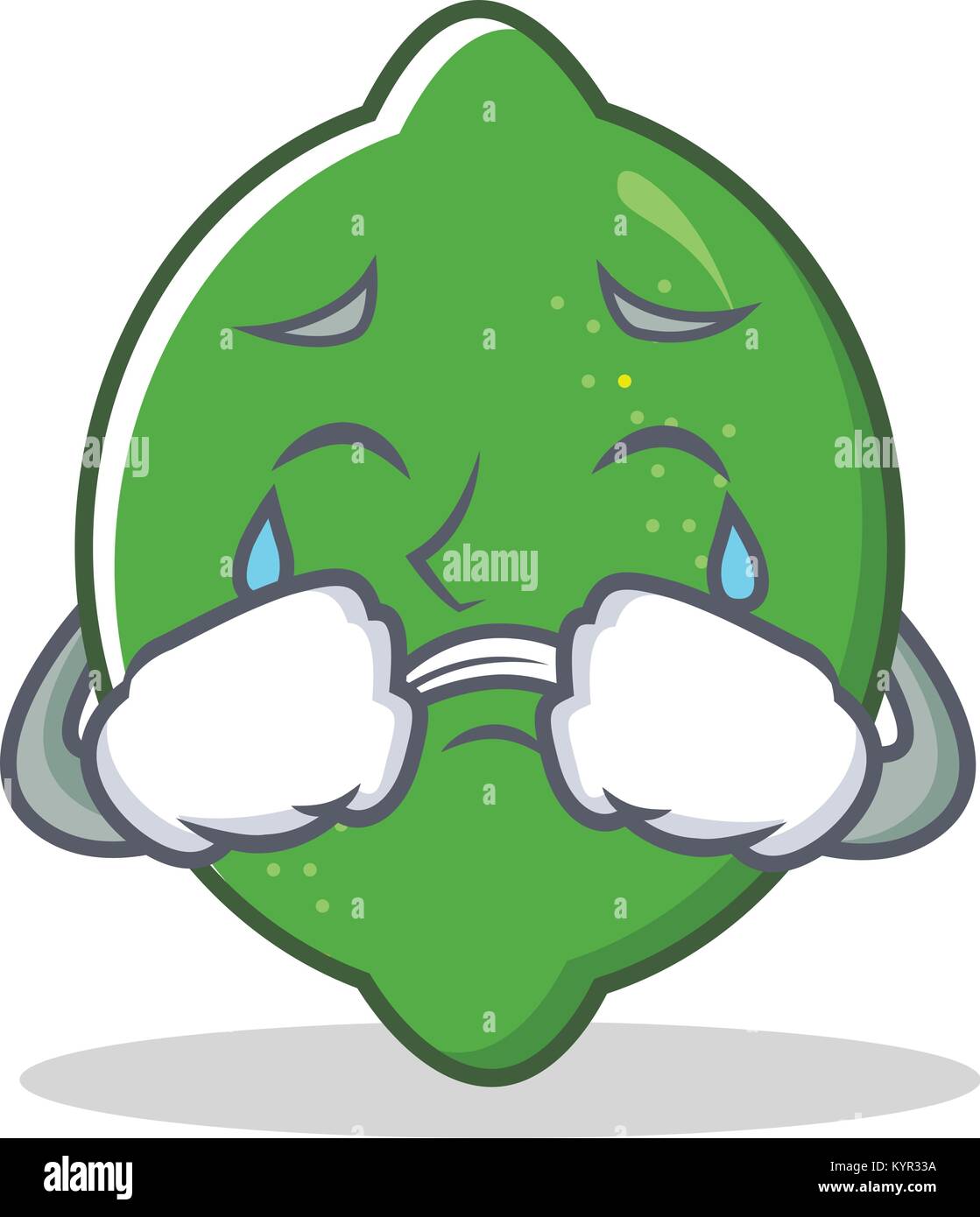 Llorando Lime Mascota Estilo De Dibujos Animados Imagen Vector De Stock