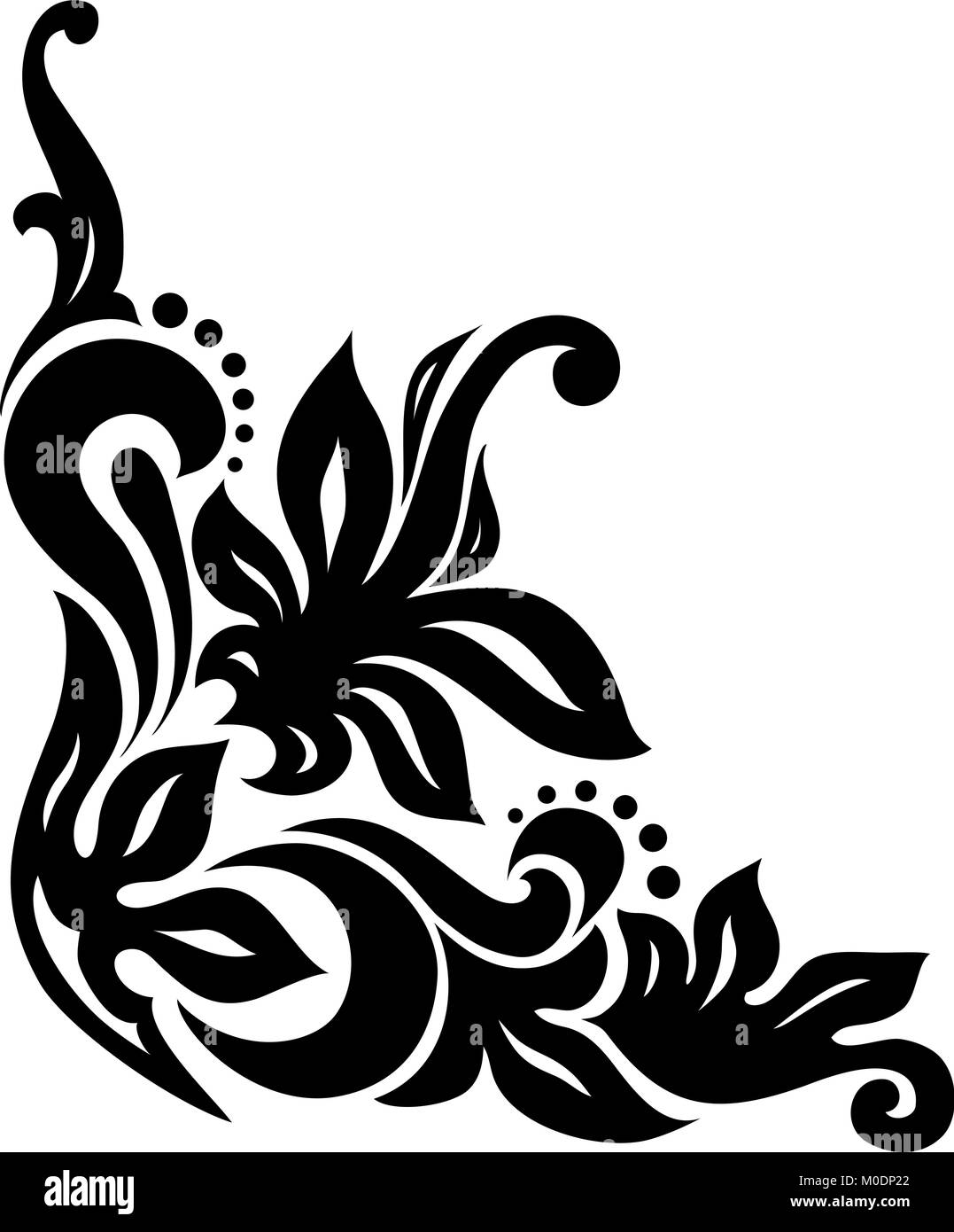 Esquina Flor Vector Png