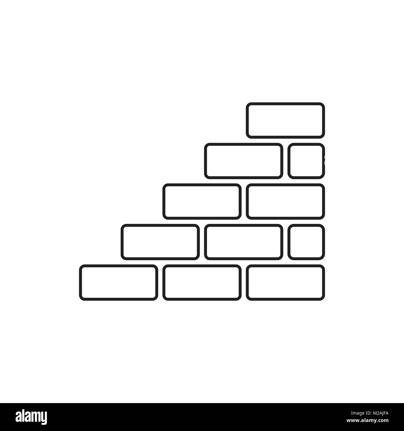 Icono De Pared De Ladrillos En Estilo Plano Aislado Sobre Fondo Blanco