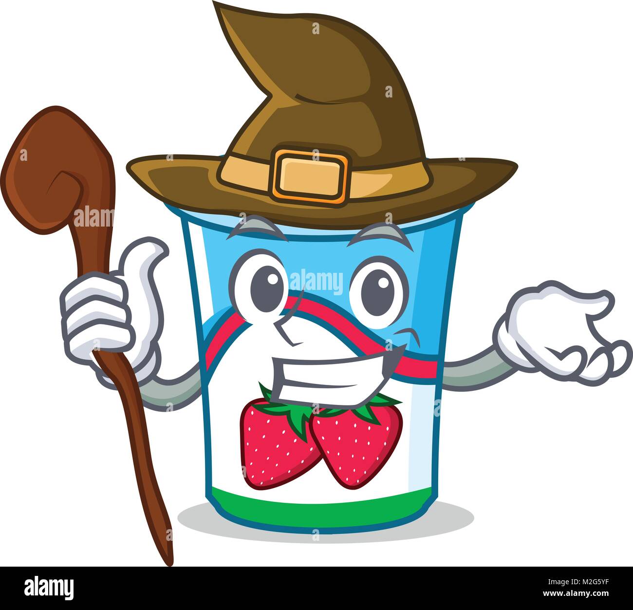 Bruja Mascota Yogur Estilo De Dibujos Animados Imagen Vector De Stock