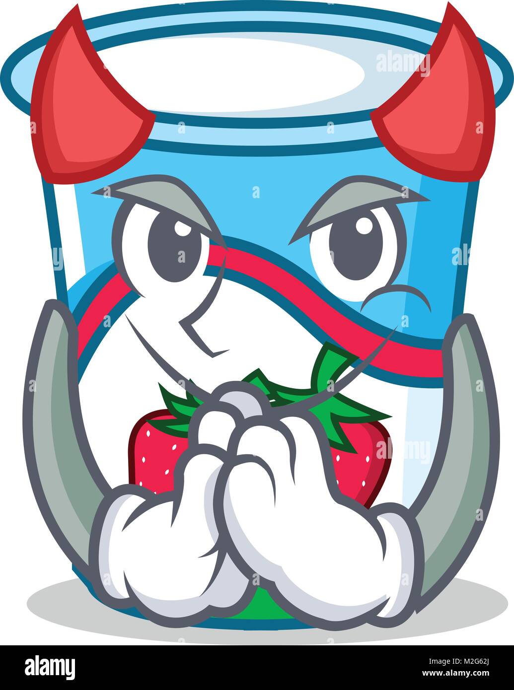Diablo Yogur Mascota Estilo De Dibujos Animados Imagen Vector De Stock