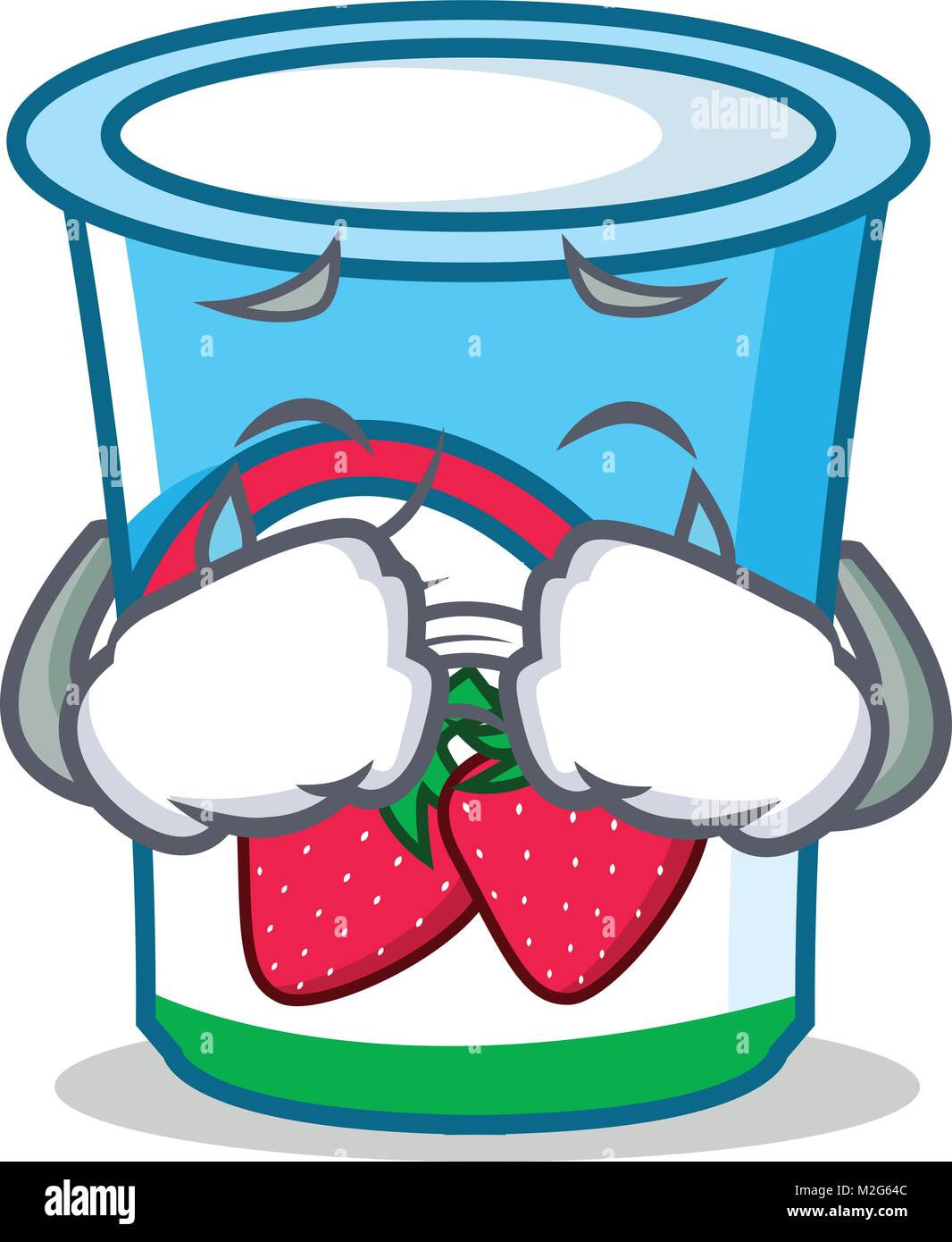 Llorando Yogur Mascota Estilo De Dibujos Animados Imagen Vector De
