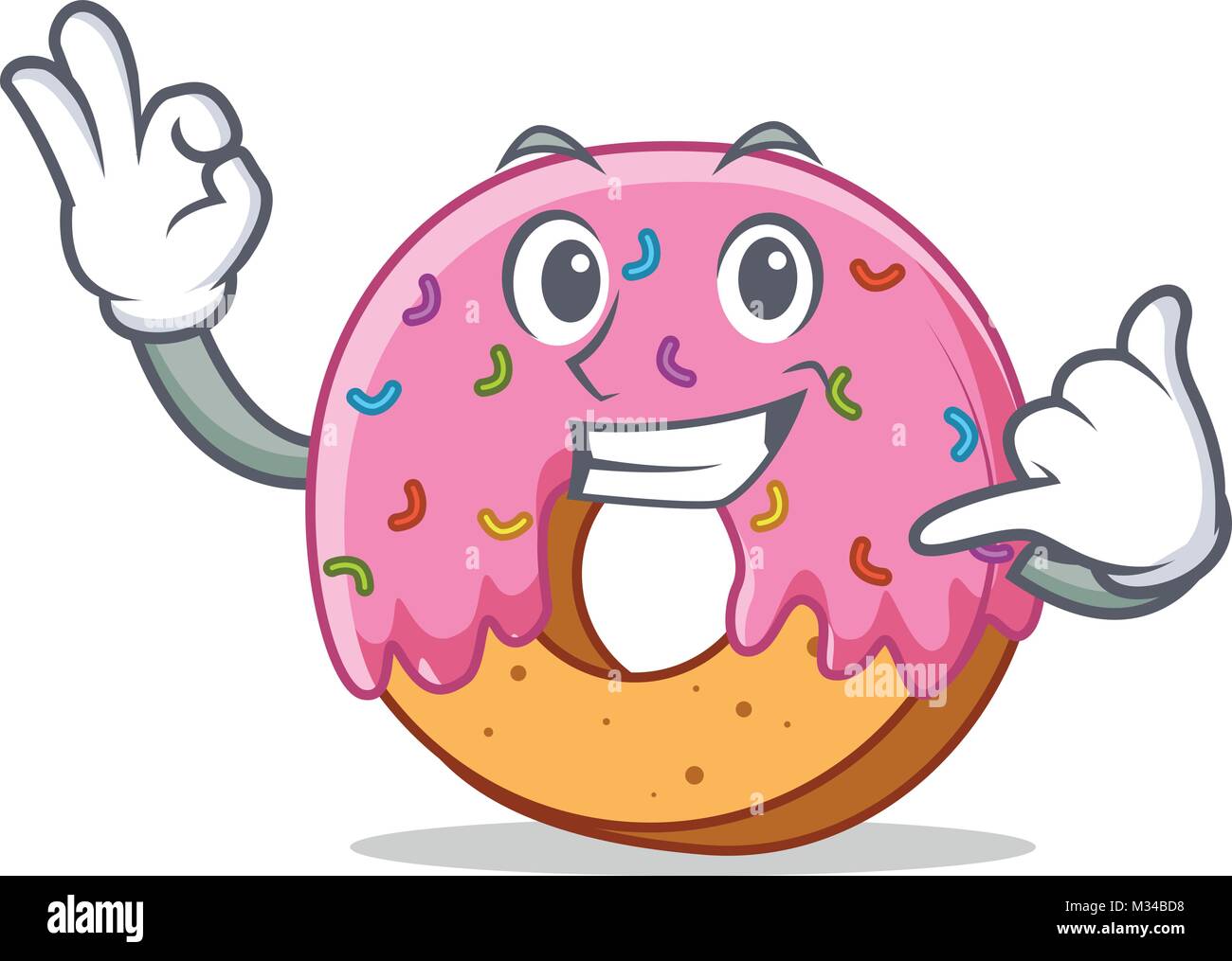 Me Llaman Mascota Donut Estilo De Dibujos Animados Imagen Vector De
