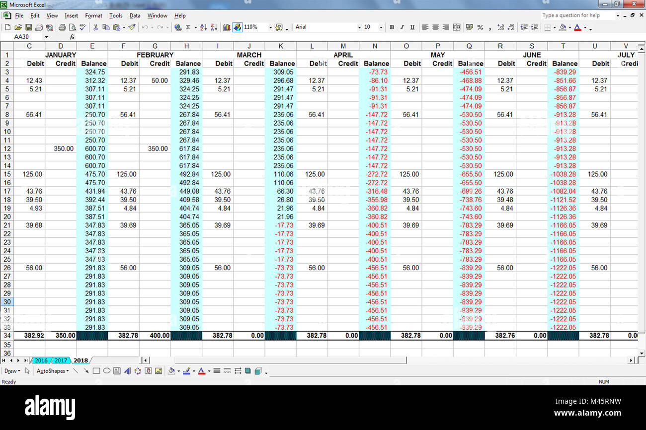 Excel debit credit running balance - polkgurus