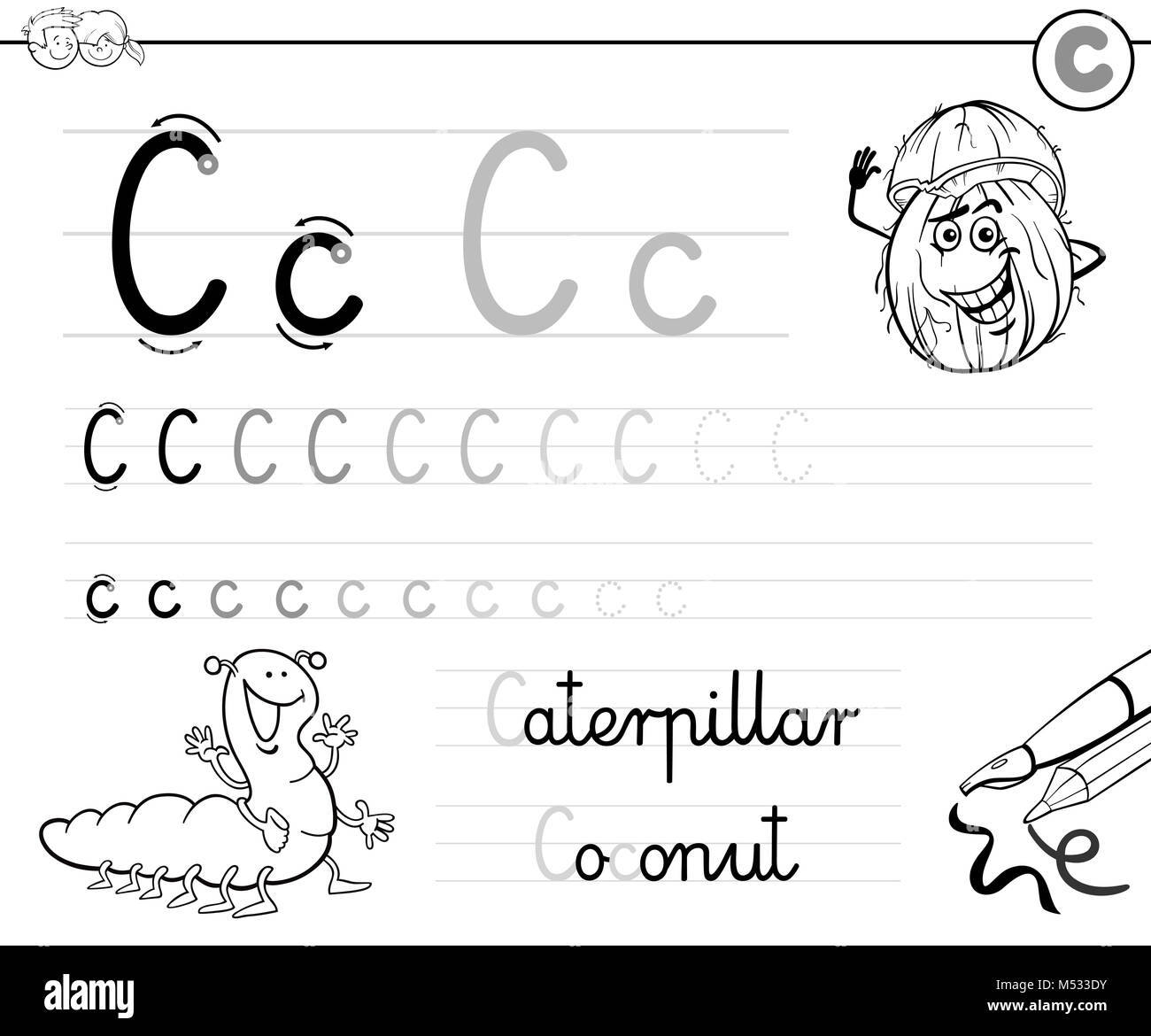 Aprender A Escribir La Letra C Libro Para Ni os Fotograf a De Stock Alamy