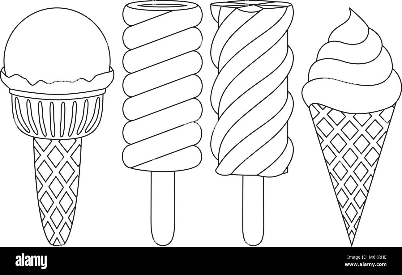 Colorear Helado Gelato Cornet Ijshoorn Kleurplaat Cucurucho Glace ...