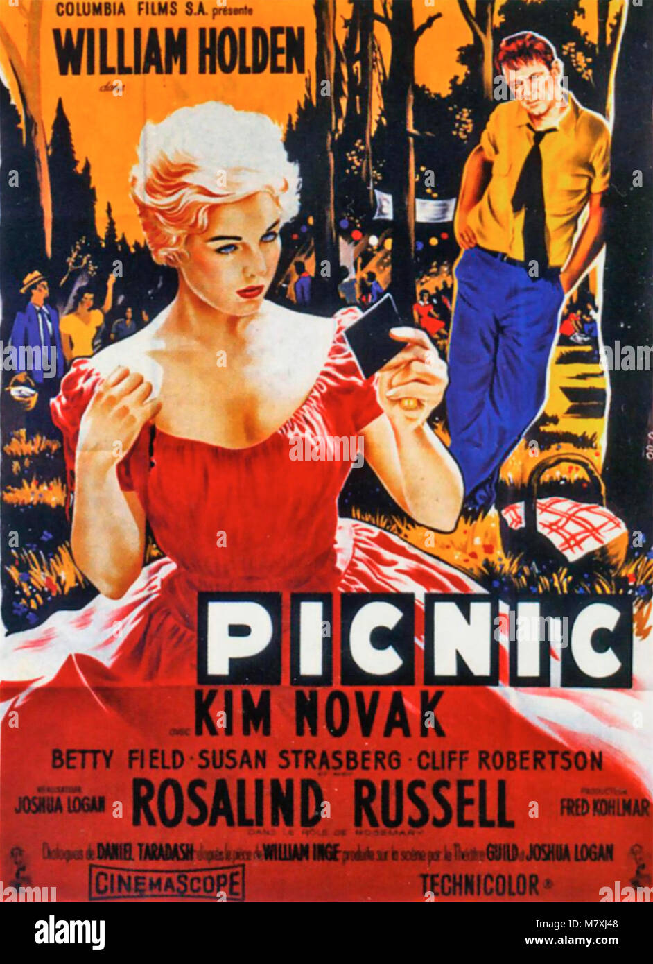 Póster Español De Picnic Para 1955 Columbia Pictures Fiolm Con Kim