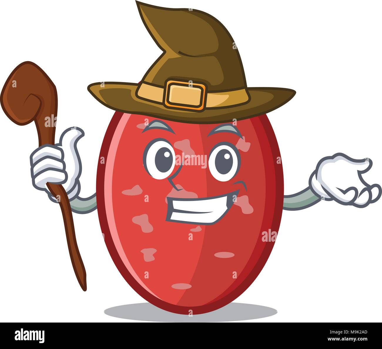 Salami Bruja Mascota Estilo De Dibujos Animados Imagen Vector De Stock