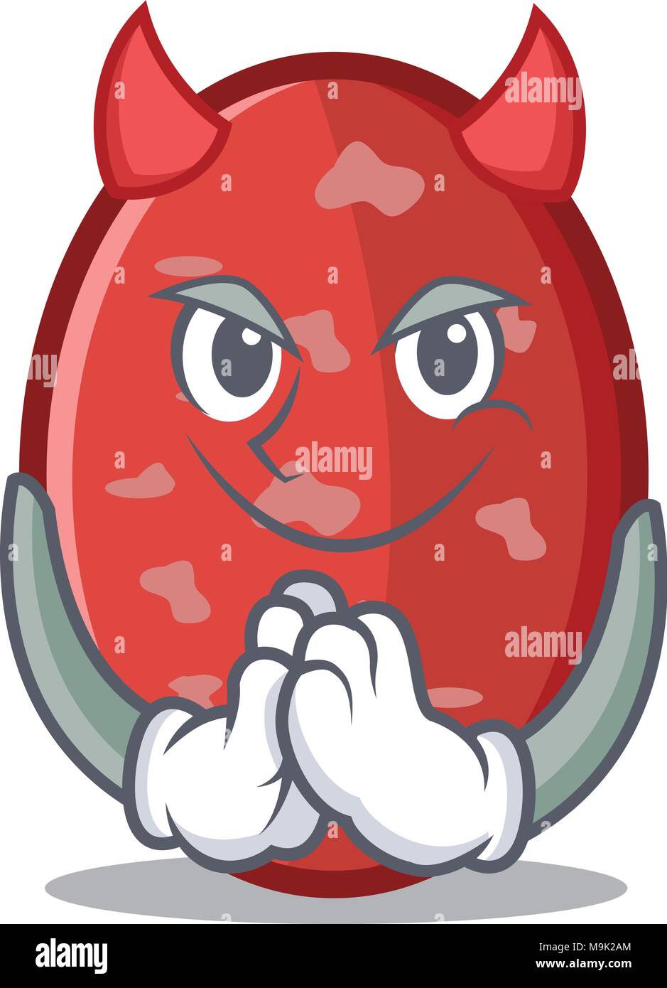 Diablo Salami Mascota Estilo De Dibujos Animados Imagen Vector De Stock