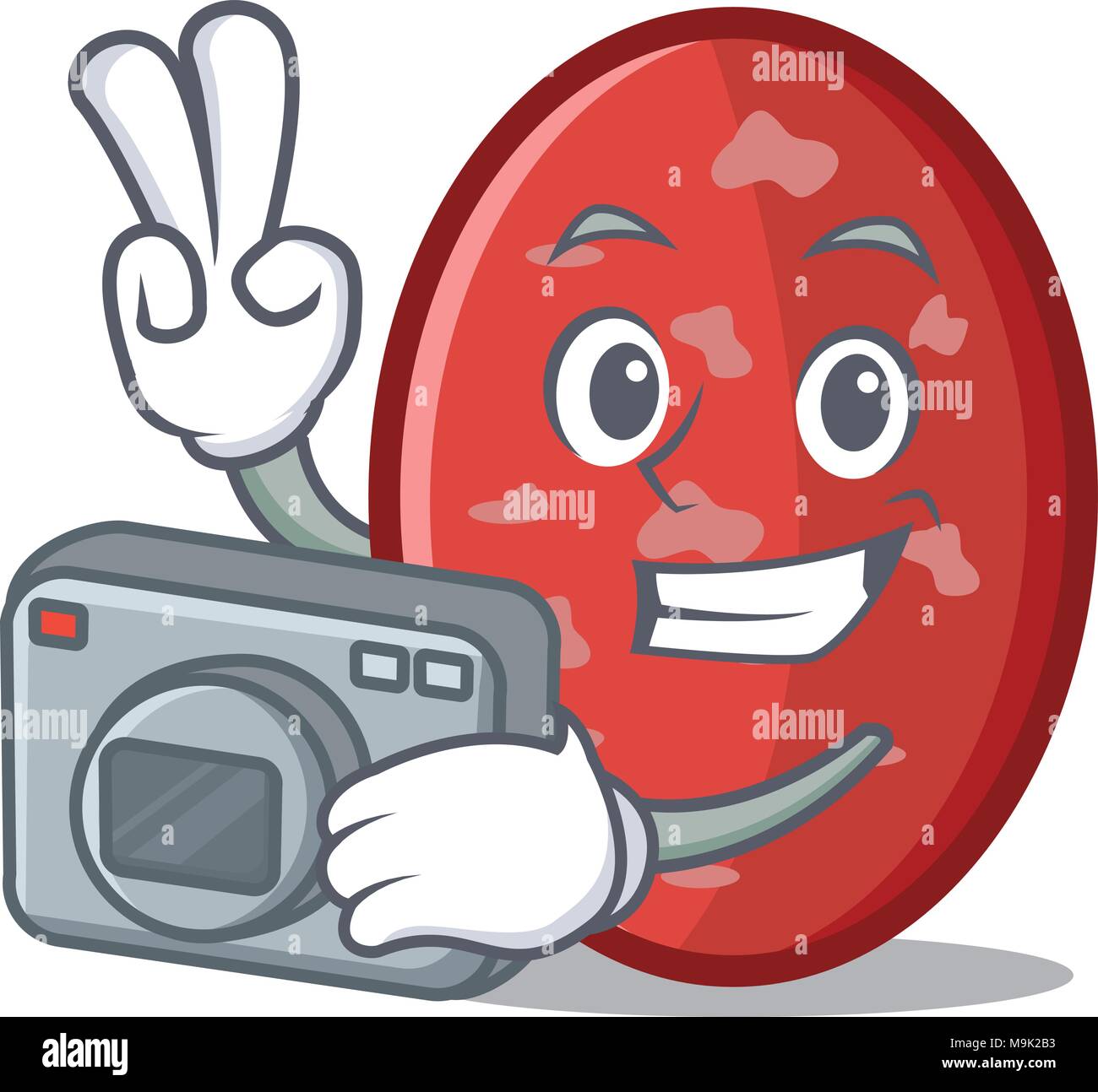 Fotógrafo Salami Mascota Estilo De Dibujos Animados Imagen Vector De