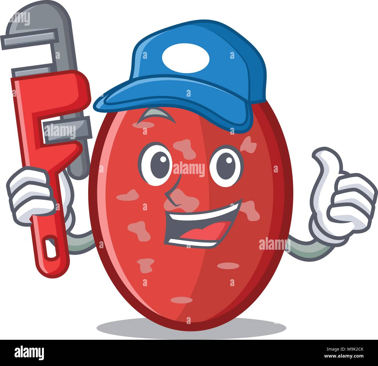 Fontanero Mascota Salami Estilo De Dibujos Animados Imagen Vector De