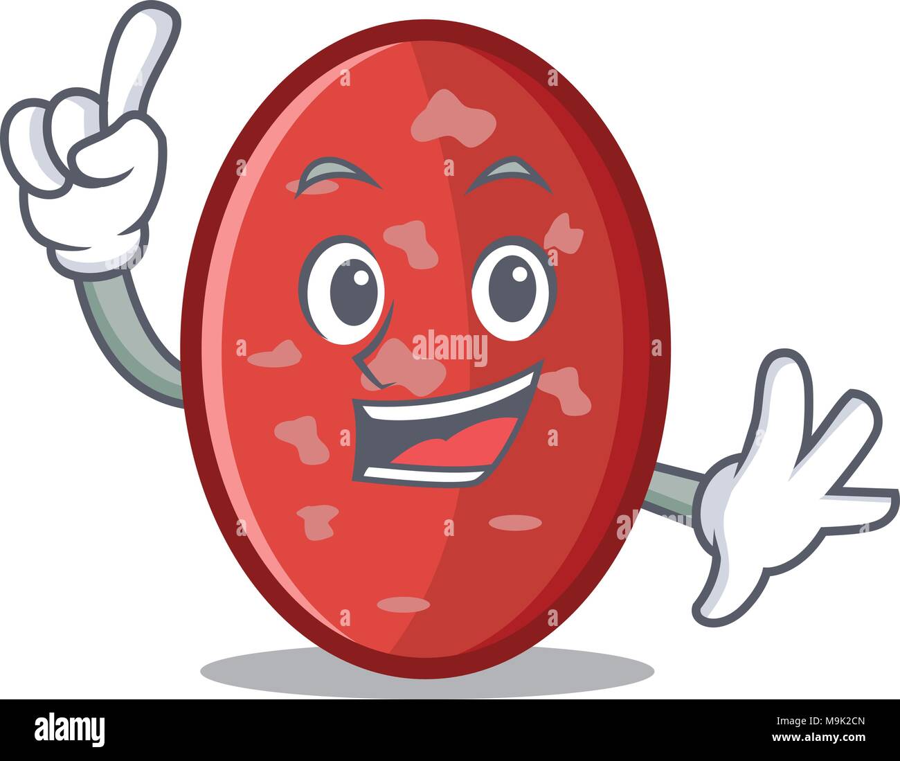 Dedo Salami Mascota Estilo De Dibujos Animados Imagen Vector De Stock