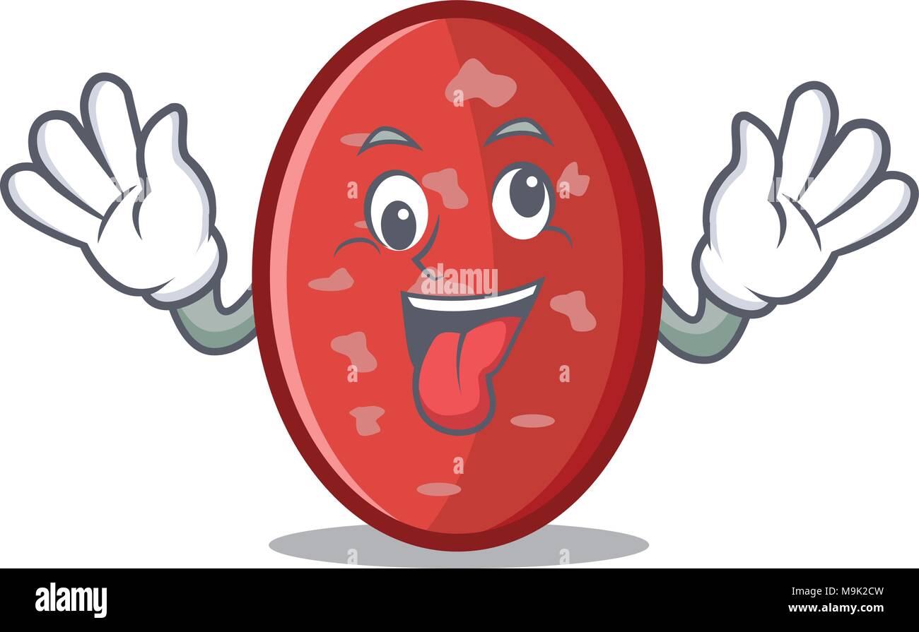 Crazy Salami Mascota Estilo De Dibujos Animados Imagen Vector De Stock