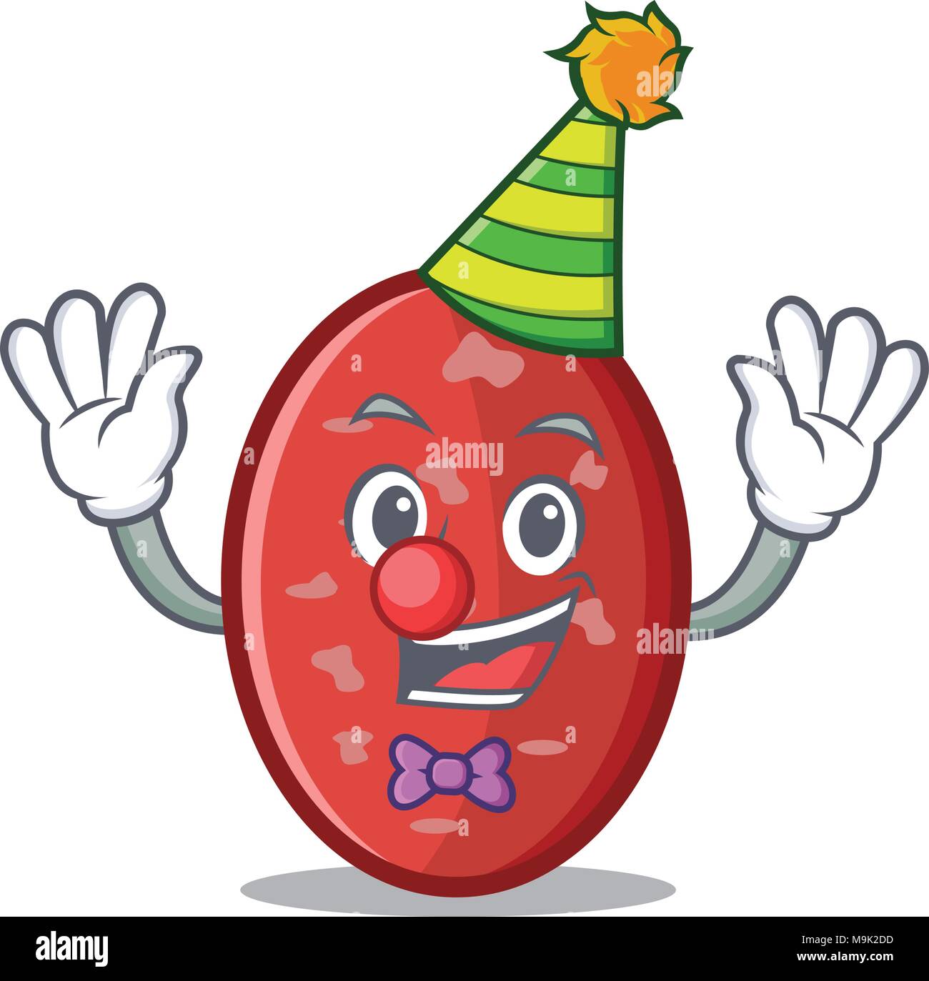 Payaso Mascota De Salami Estilo De Dibujos Animados Imagen Vector De