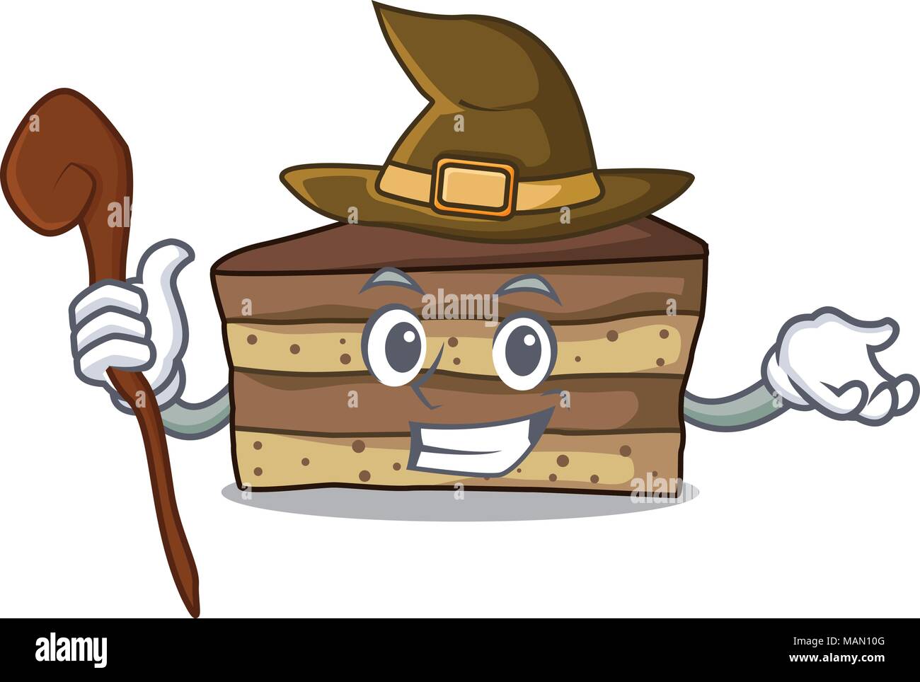 Bruja Mascota Tiramisu Estilo De Dibujos Animados Imagen Vector De