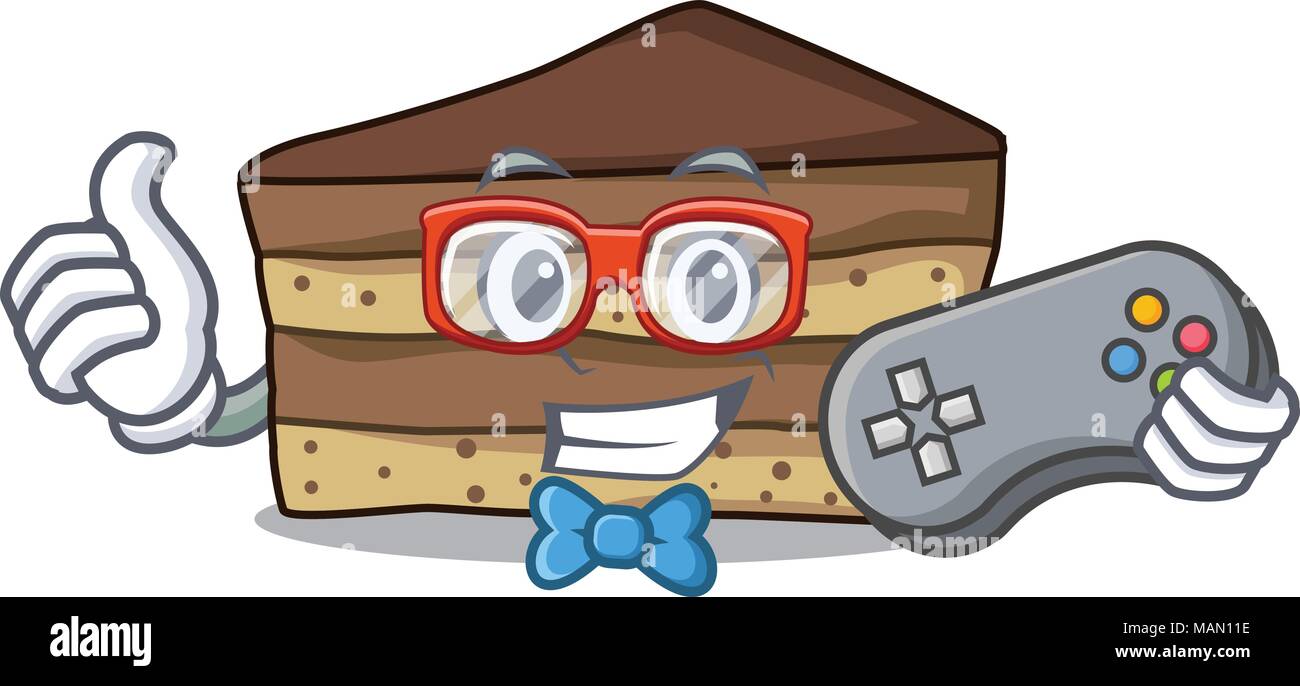 Gamer Tiramisú Mascota Estilo De Dibujos Animados Imagen Vector De