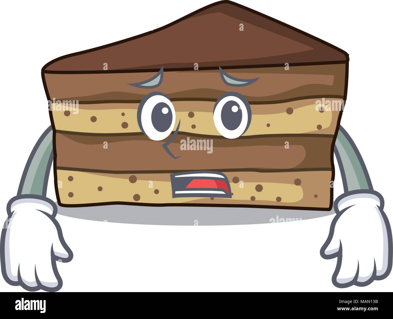 Miedo Tiramisú Mascota Estilo De Dibujos Animados Imagen Vector De