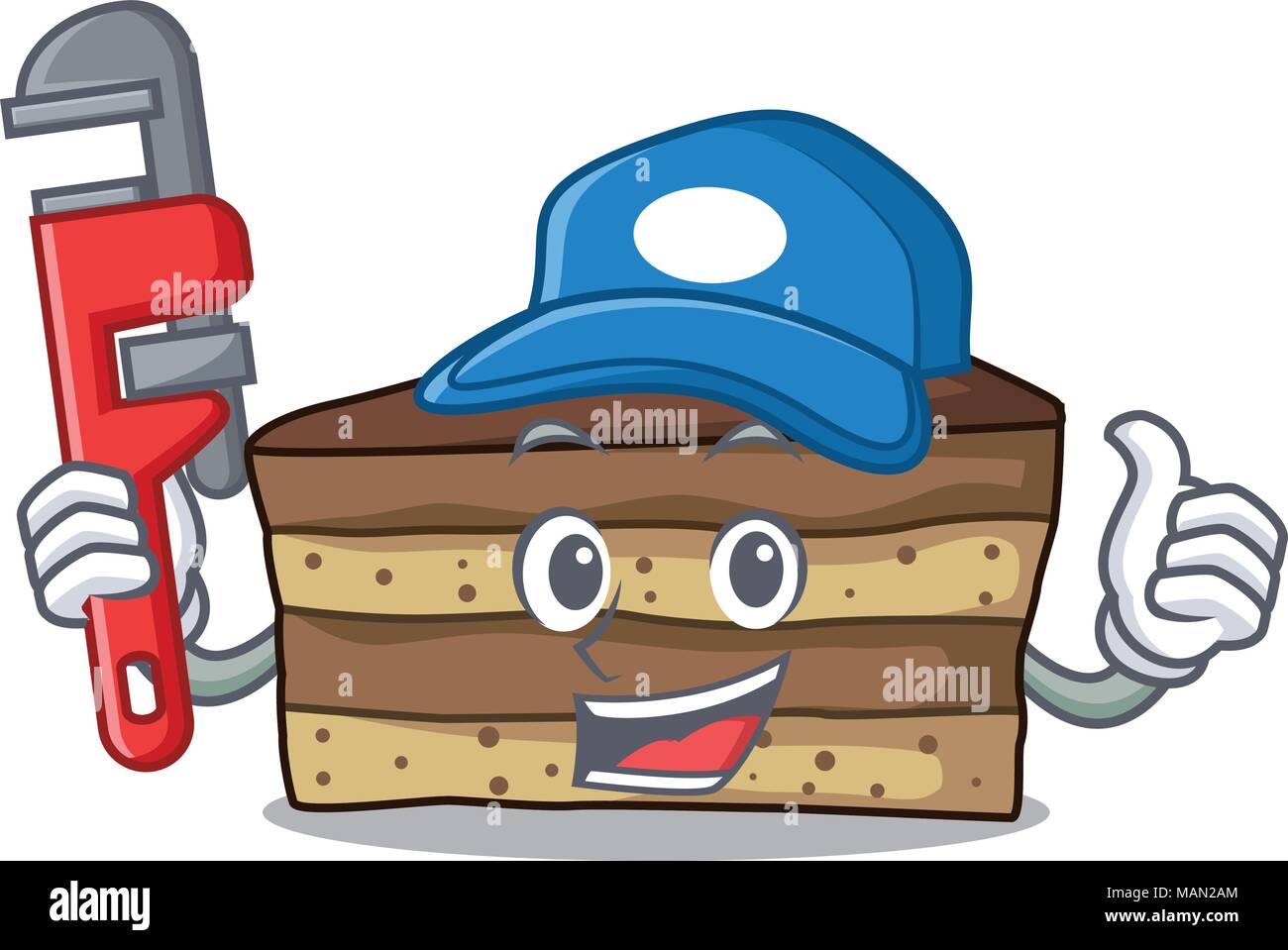 Fontanero Tiramisú Mascota Estilo De Dibujos Animados Imagen Vector De