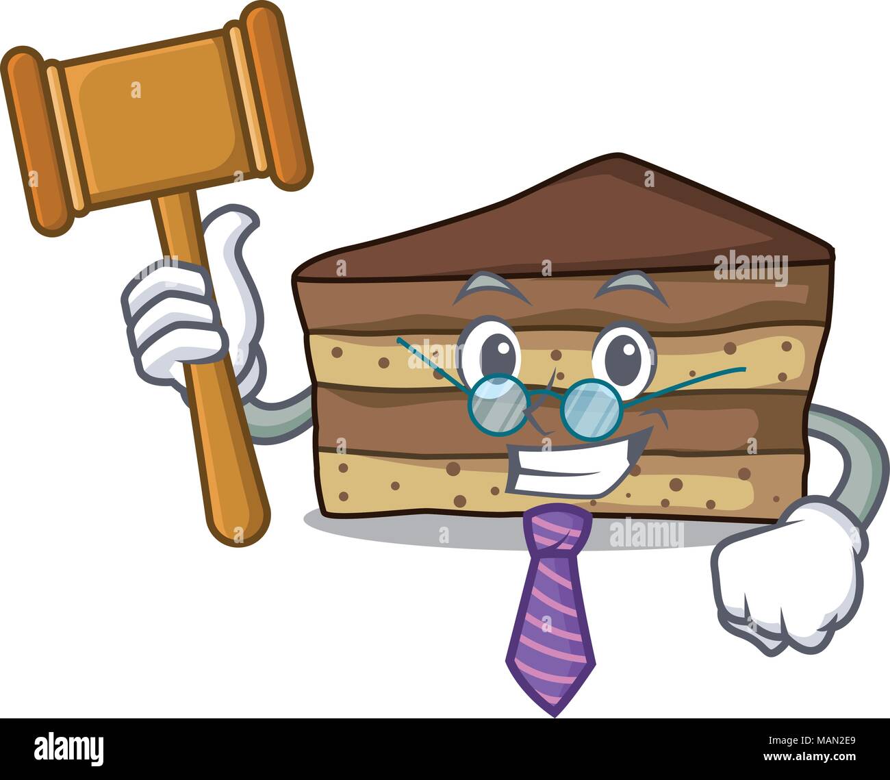 Juez Tiramisú Mascota Estilo De Dibujos Animados Imagen Vector De Stock