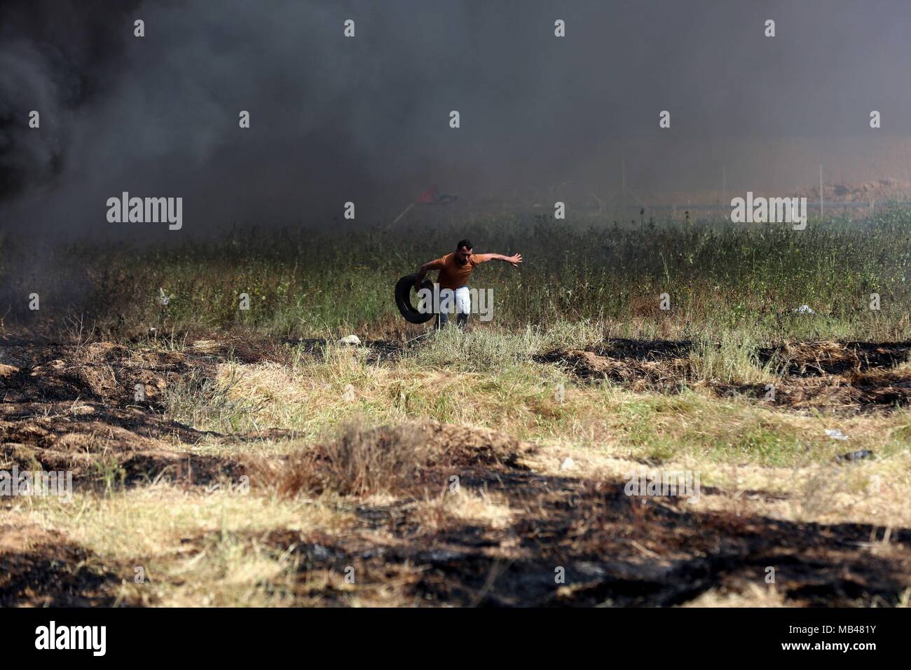 La Ciudad De Gaza Franja De Gaza Territorio Palestino 6 Abr 2018