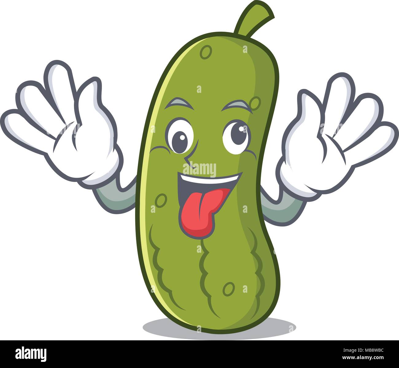 Crazy Pickle Mascota Estilo De Dibujos Animados Imagen Vector De Stock