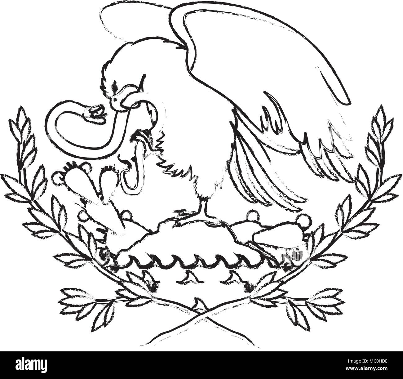El Emblema De La Bandera Mexicana Imagen Vector De Stock Alamy