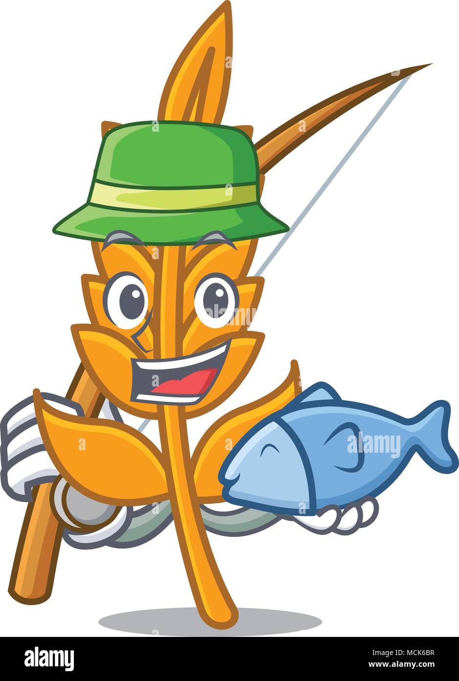 Pesca Mascota Trigo Ilustración Vectorial Del Estilo De Dibujos