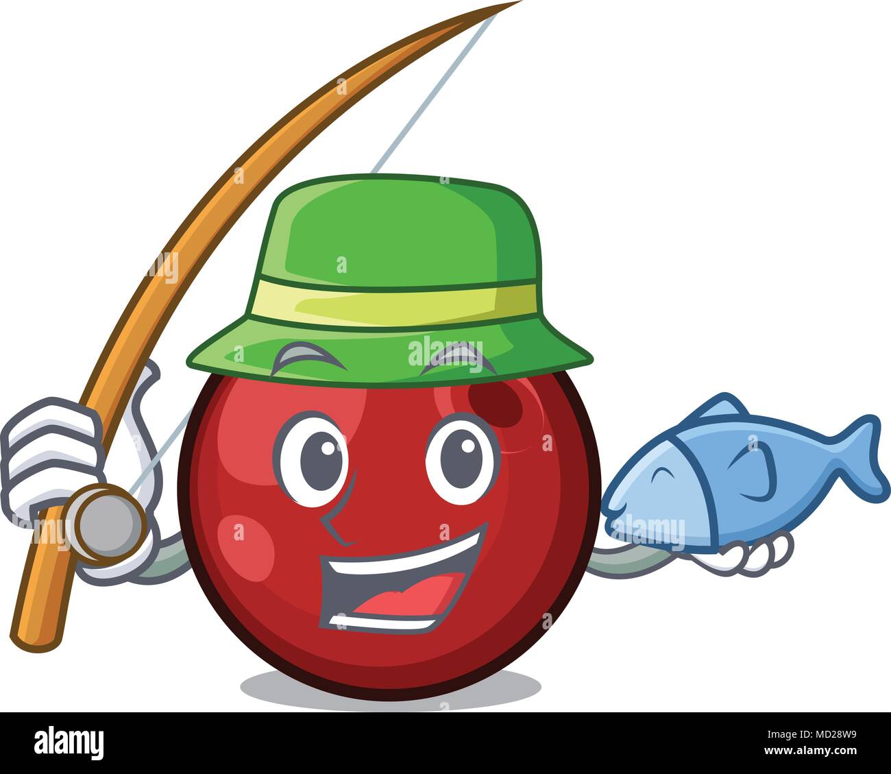 Pesca Mascota De Arándano Ilustración Vectorial Del Estilo De Dibujos