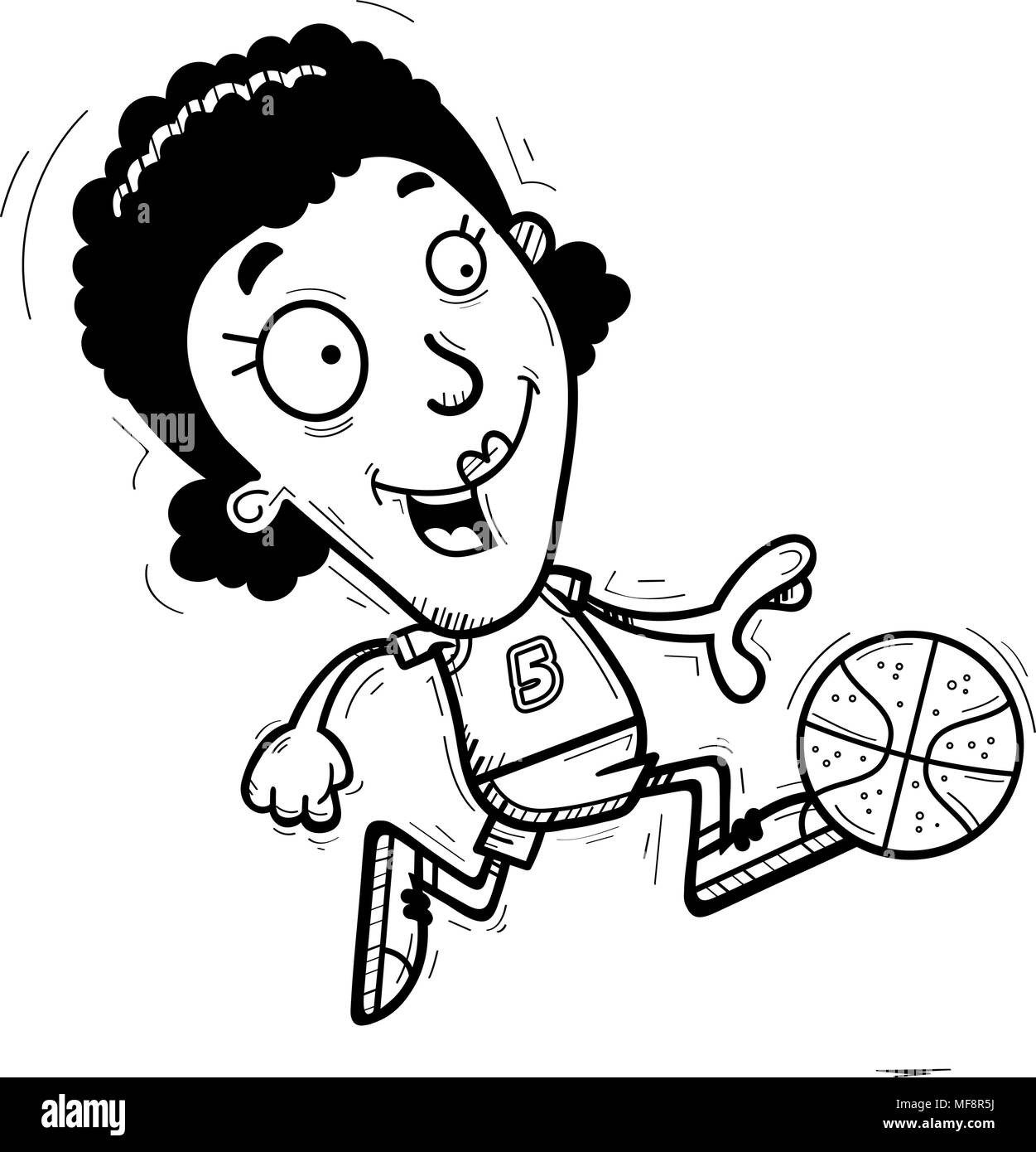 Cartoon Basketball Player Girl Smiling Fotografías E Imágenes De Alta