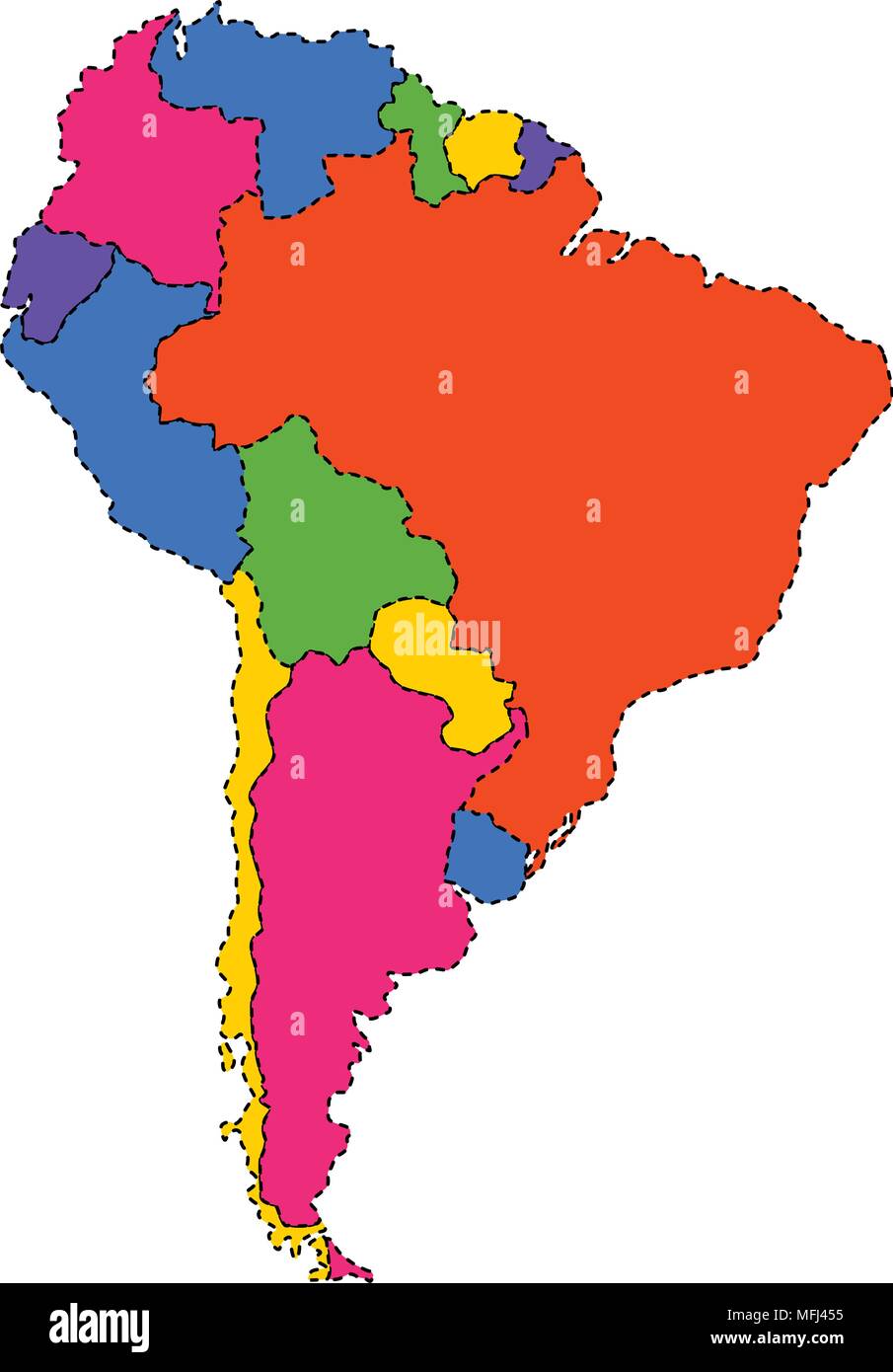 Ilustracion De America Del Sur Mapa De Ilustracion De Iconos De Images