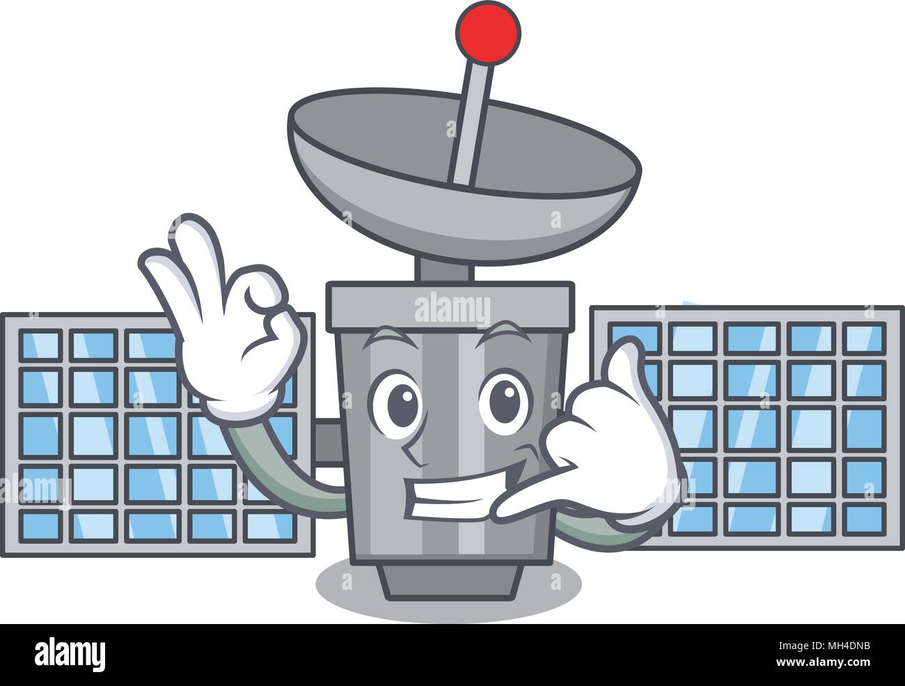 Me Llaman Satelite Mascota Estilo De Dibujos Animados Imagen Vector De