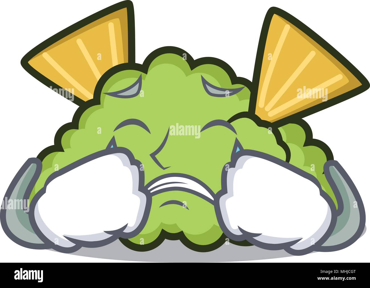 Llorando Guacamole Mascota Estilo De Dibujos Animados Imagen Vector De