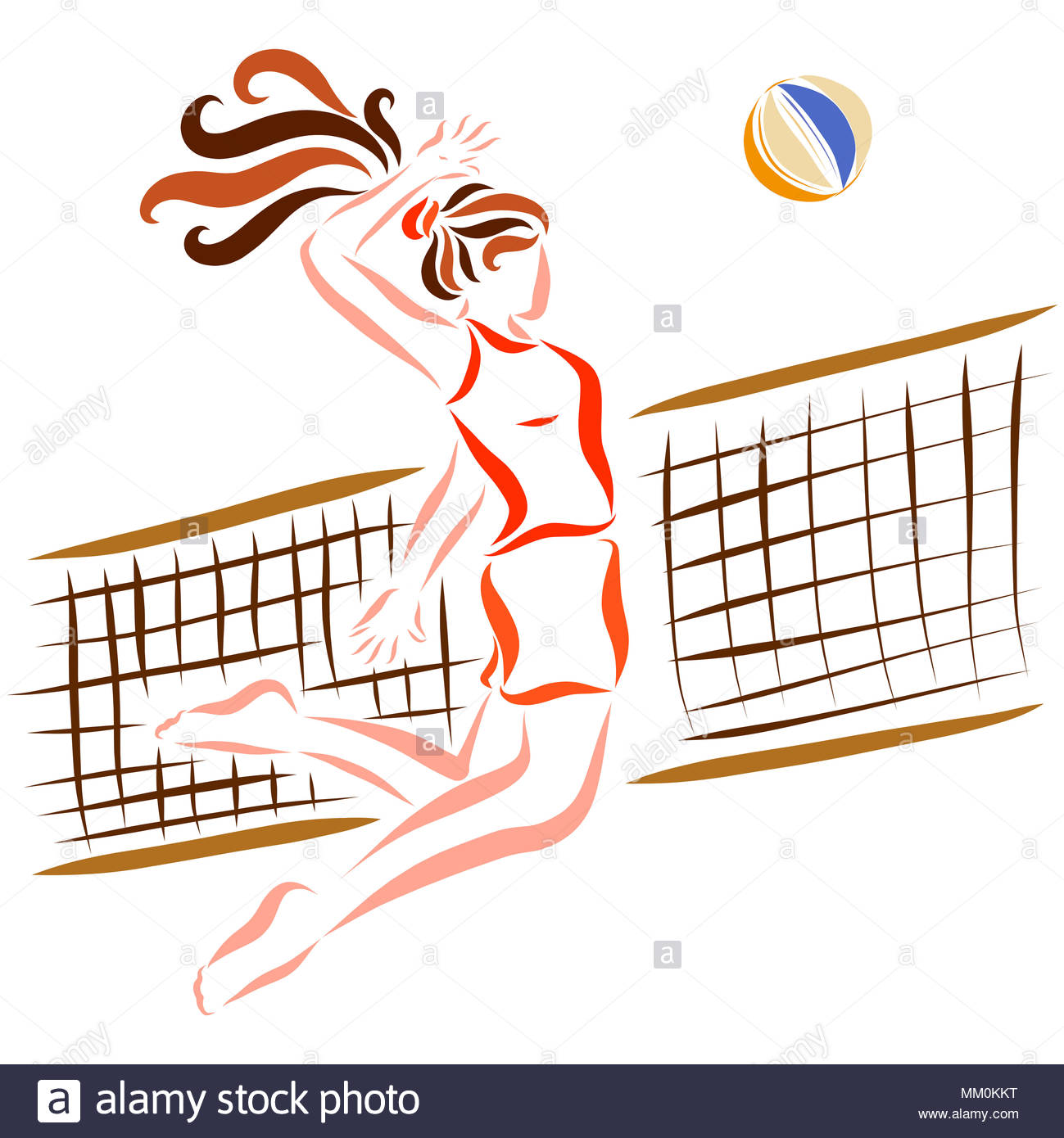 Volleyball Cartoon Girl Icon Sport Imágenes De Stock And Volleyball