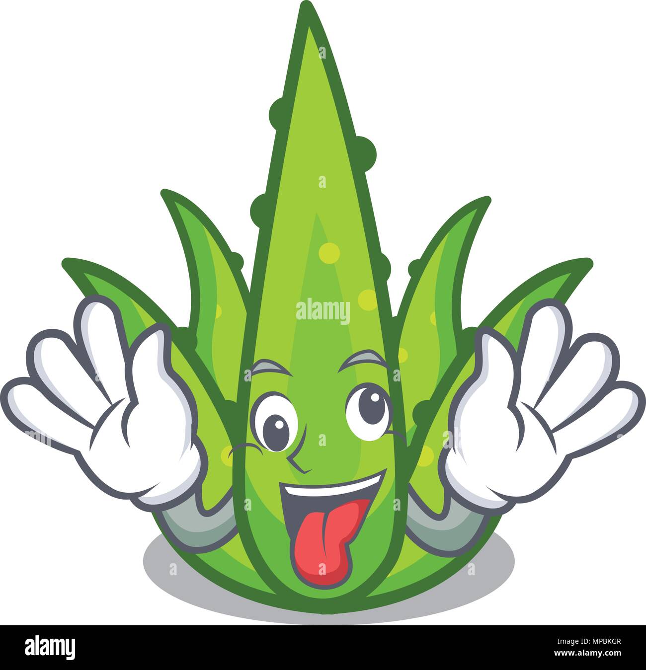 Crazy Aloevera Mascota Estilo De Dibujos Animados Imagen Vector De